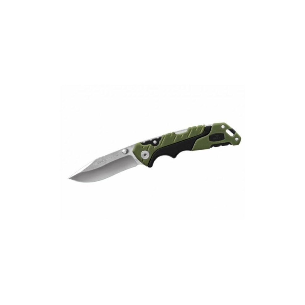 Buck Knives Folding Pursuit Black/Green 420 HC Steel 7.38 in. Folding ...