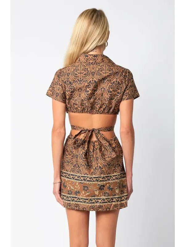 Olivaceous - Ruched Button Down Mini Dress – Oasis Outback